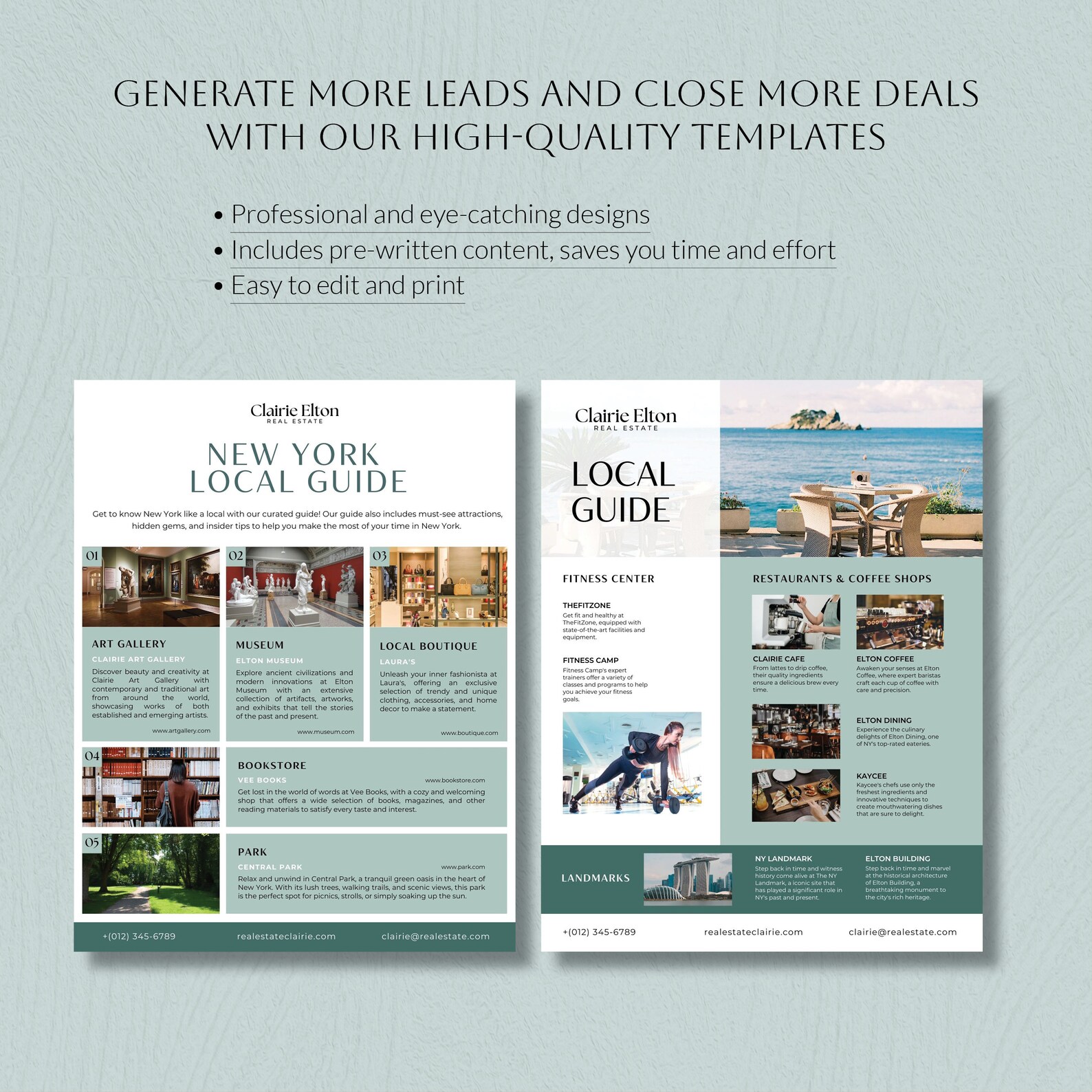 Printable Local Guide Template Bundle, Real Estate Marketing Kit ...