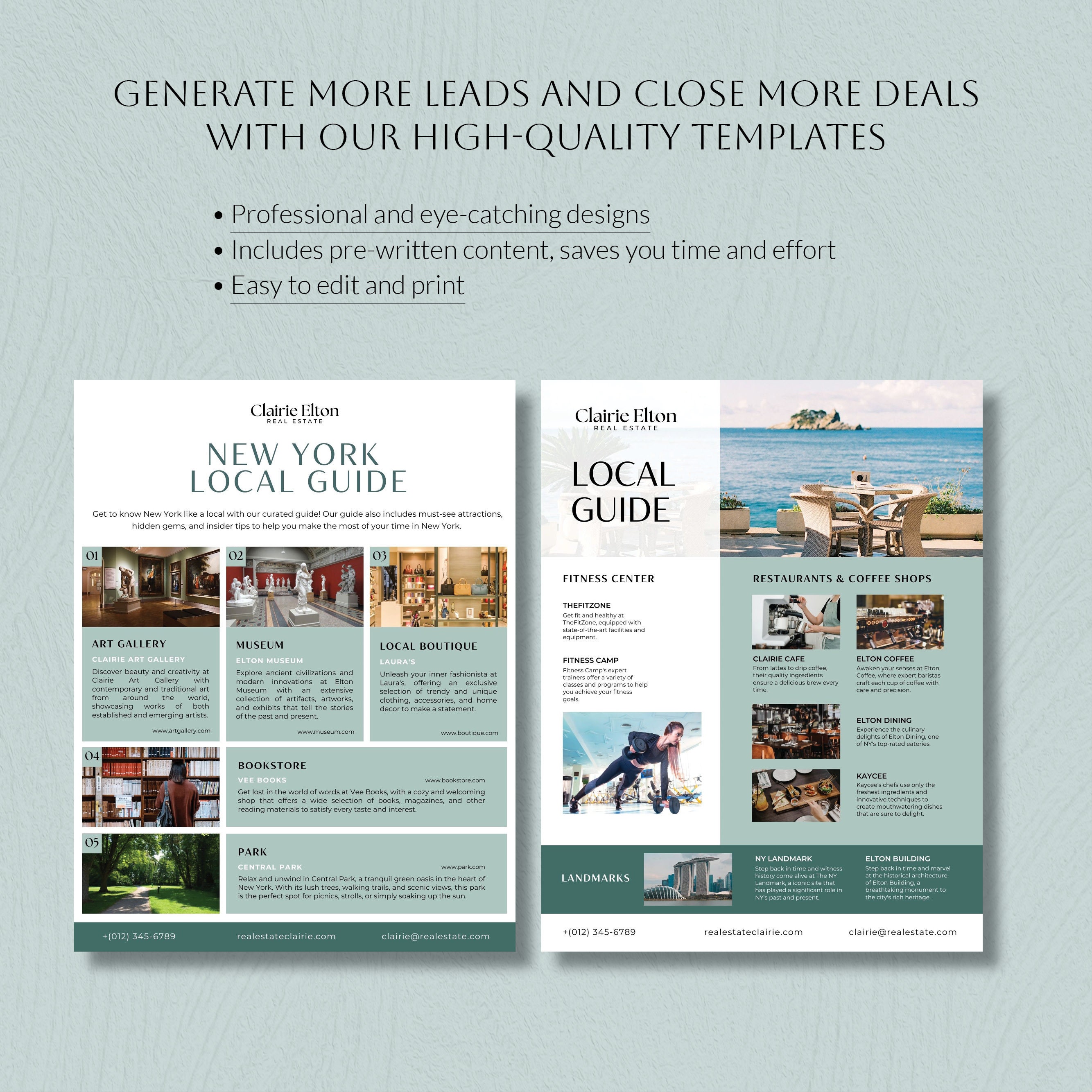 Printable Local Guide Template Bundle, Real Estate Marketing Kit ...