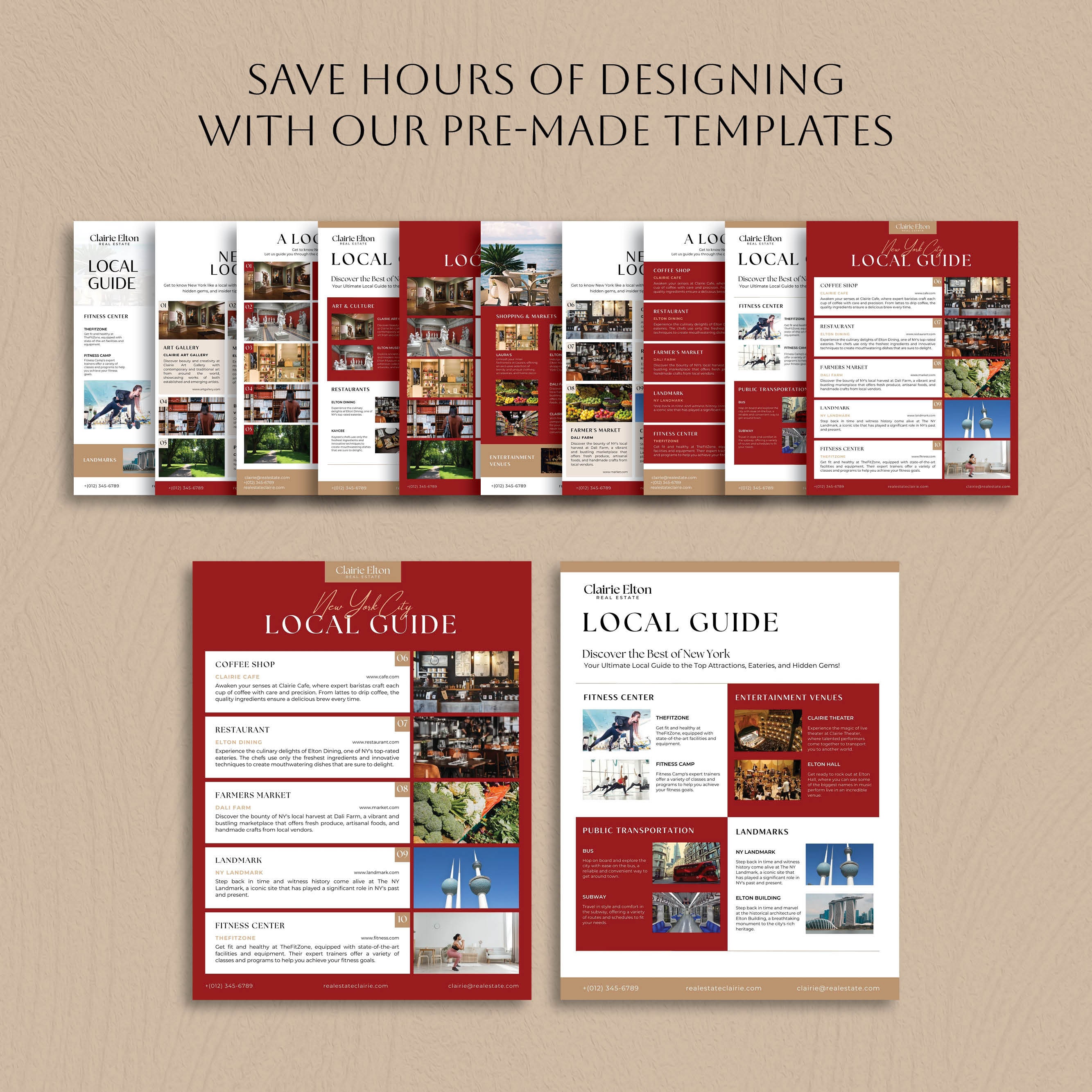 Printable Local Guide Template Bundle Real Estate Marketing - Etsy