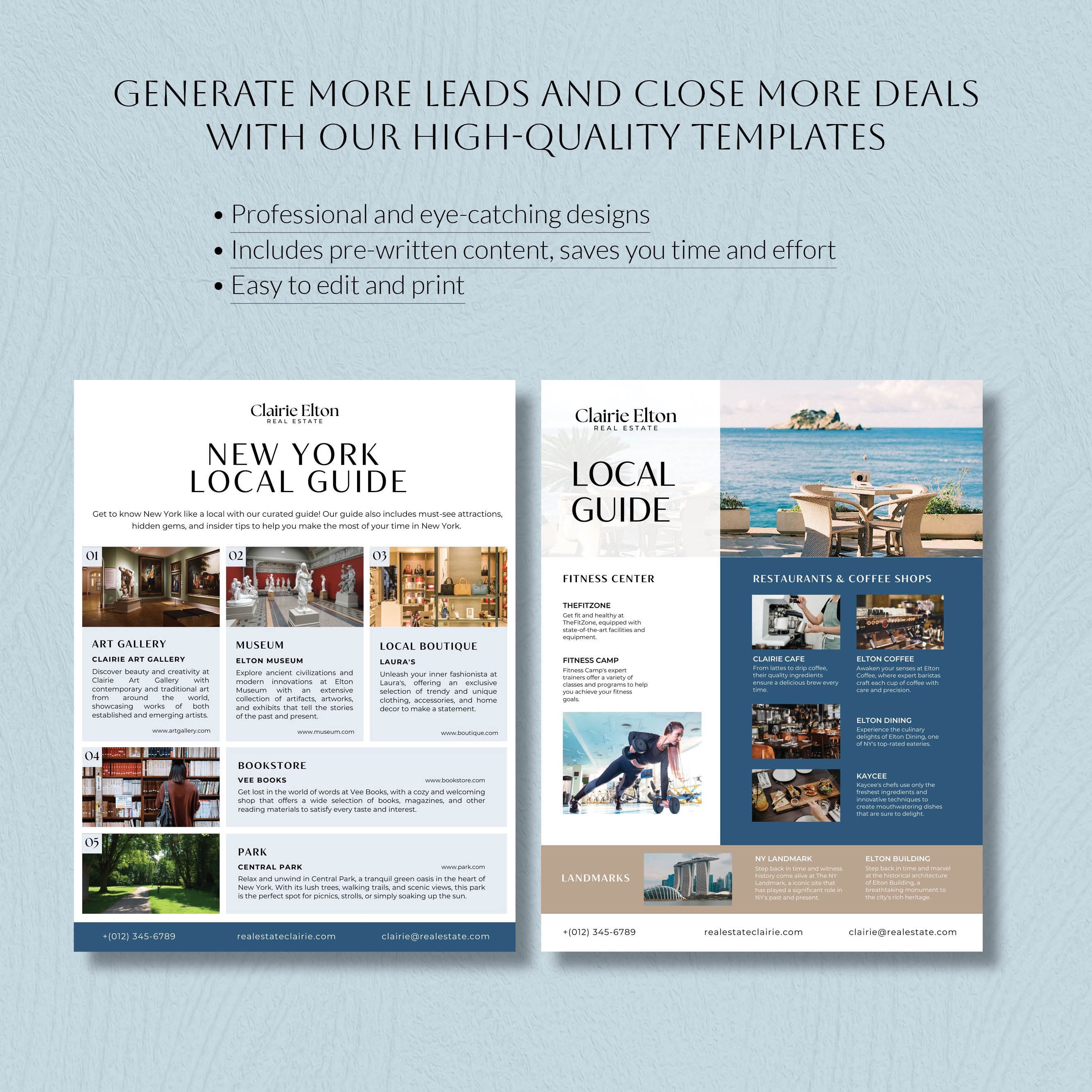 Real Estate Local Guide Template Bundle, Real Estate Marketing Kit ...