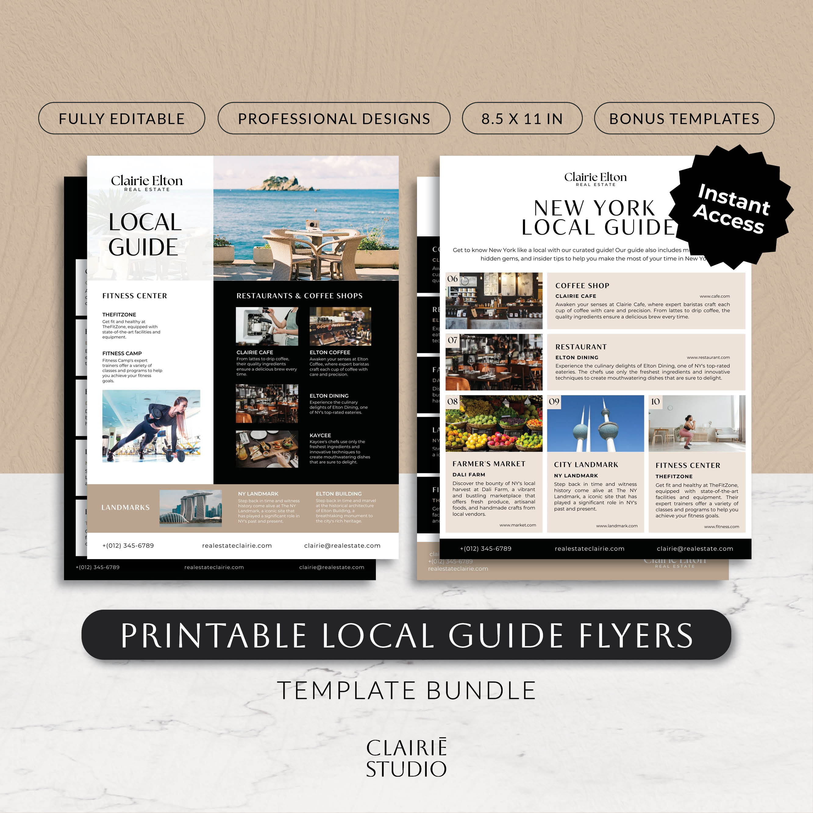Printable Local Guide Template Bundle, Real Estate Marketing Kit ...