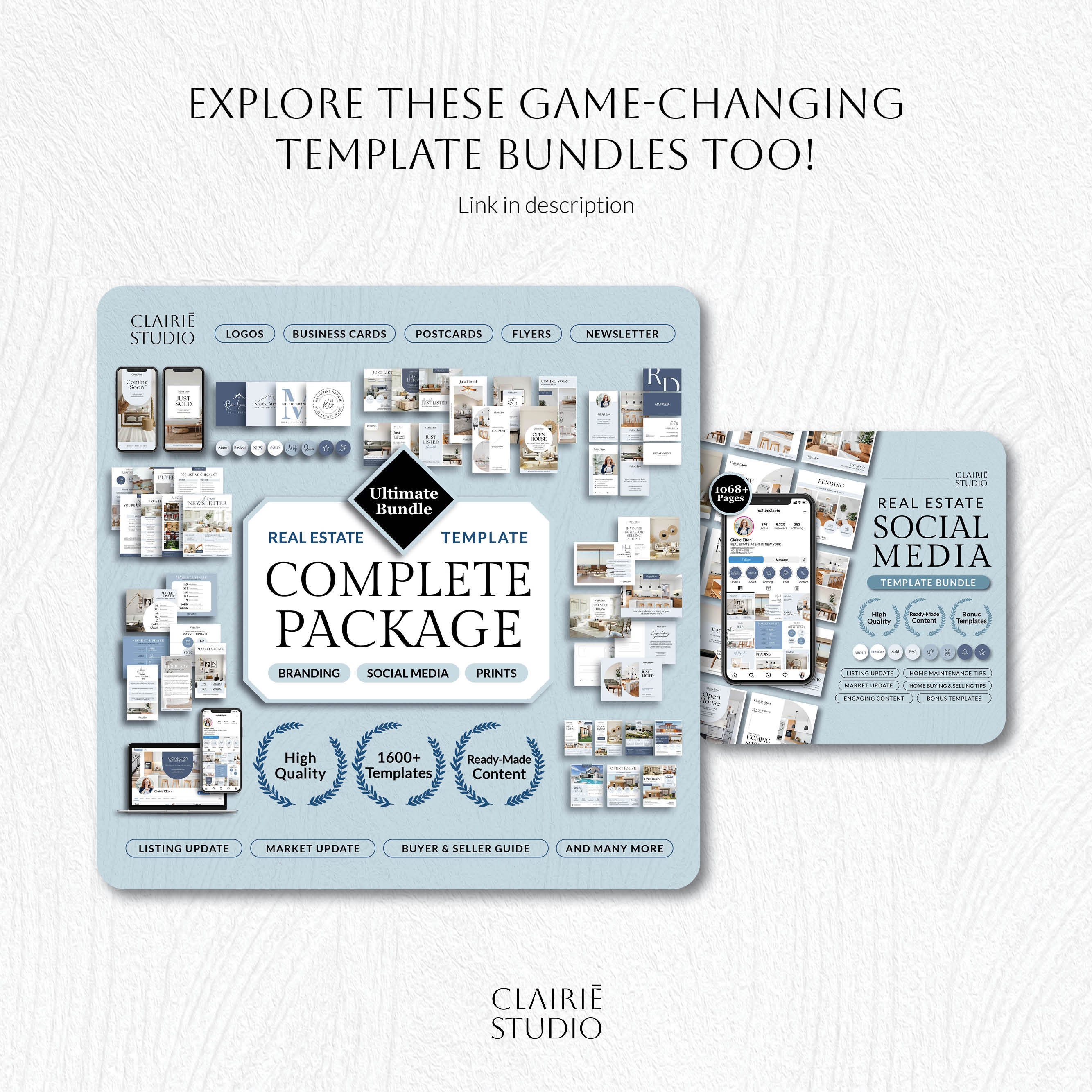Printable Newsletter Template Bundle, Real Estate Marketing Kit ...