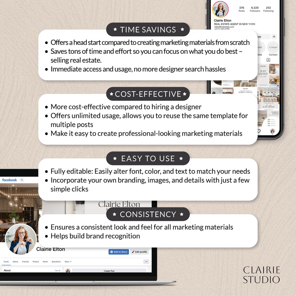 Modern Real Estate Marketing Template Bundle, Real Estate Agent Social ...