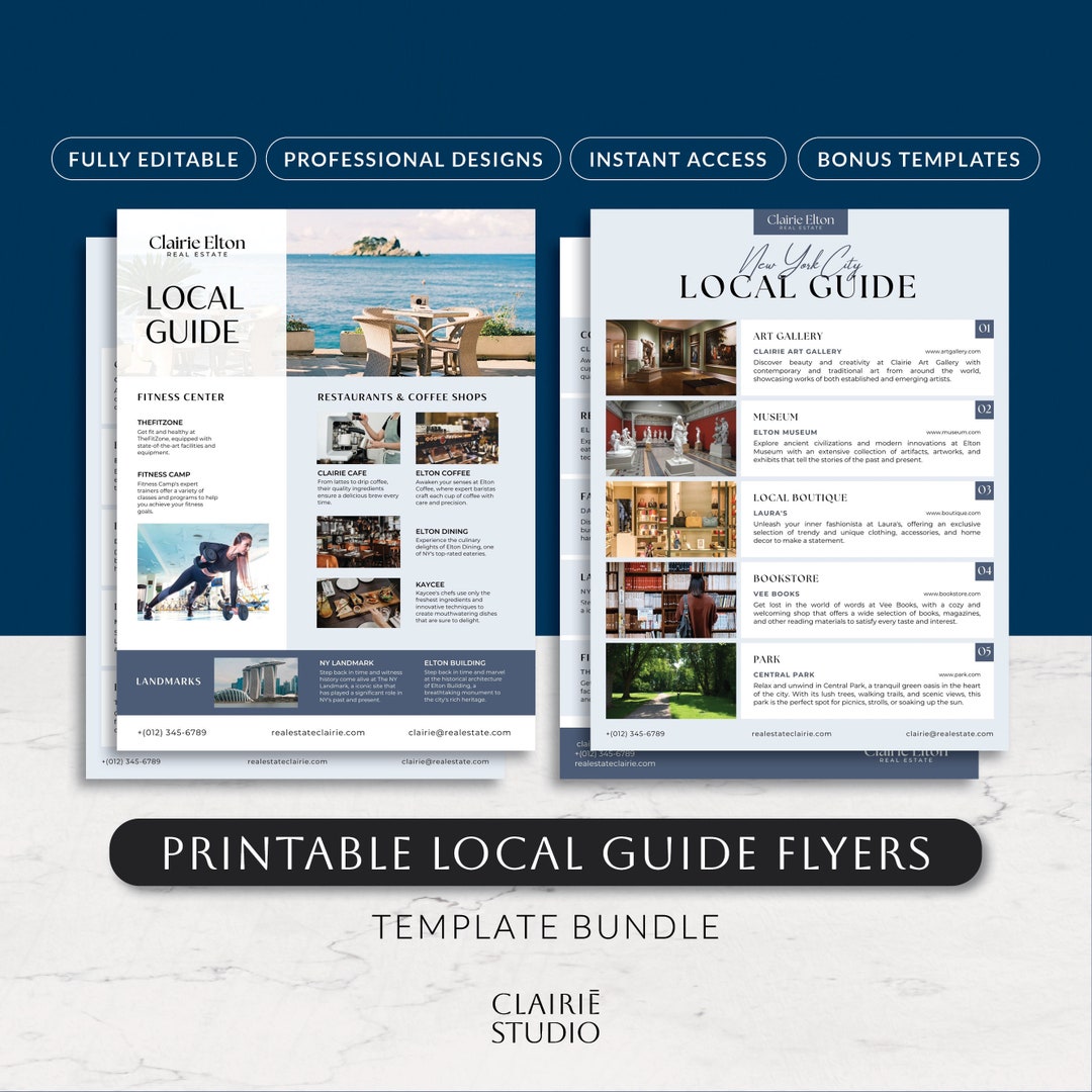 Real Estate Local Guide Template Bundle, Real Estate Marketing Kit ...