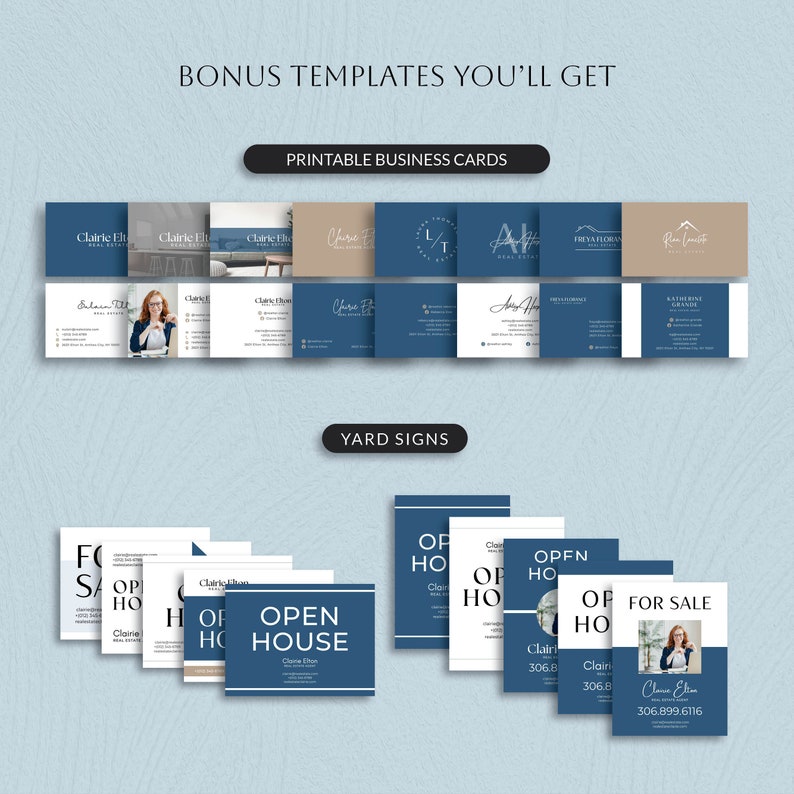 Printable Navy Newsletter Template Bundle Real Estate - Etsy