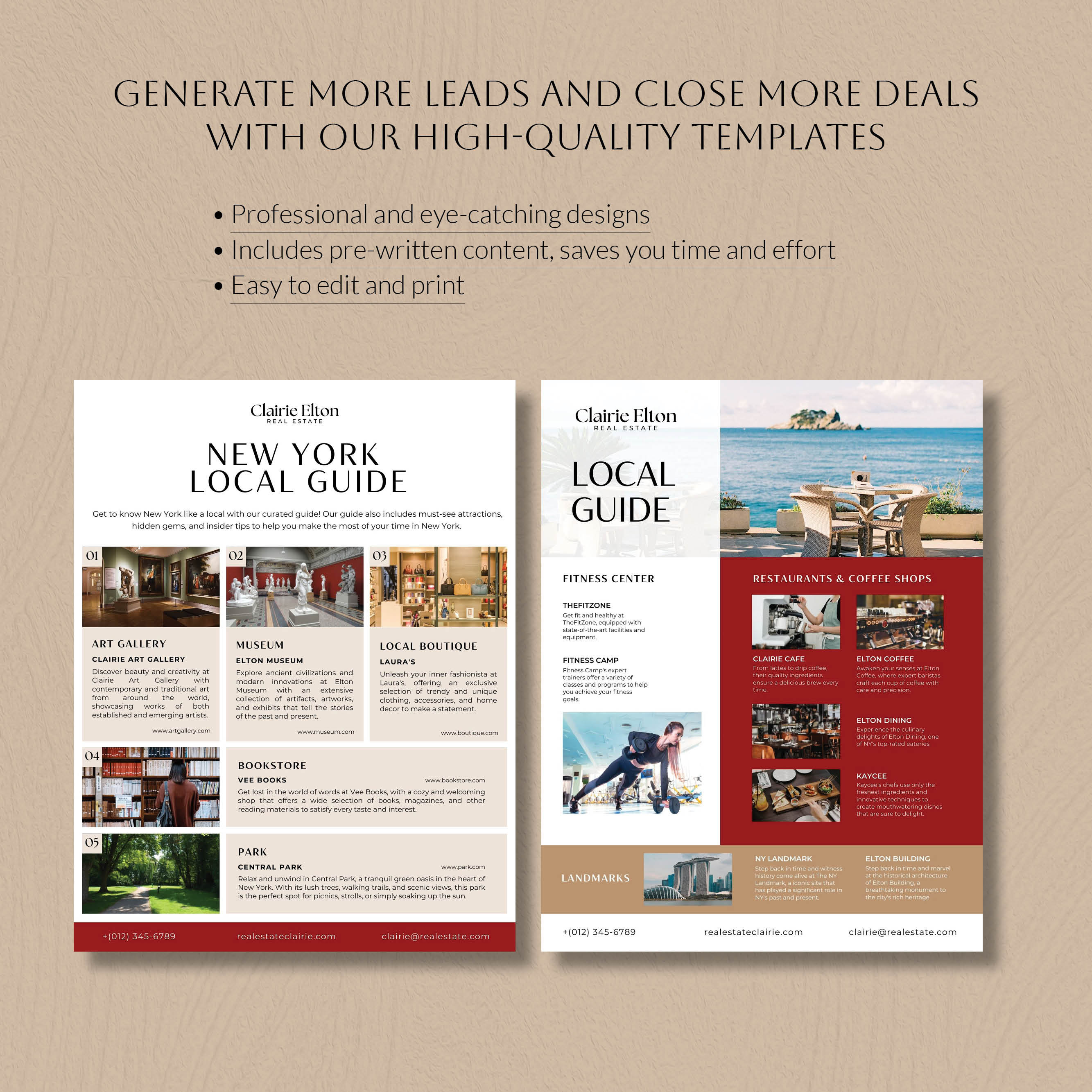 Printable Local Guide Template Bundle Real Estate Marketing - Etsy