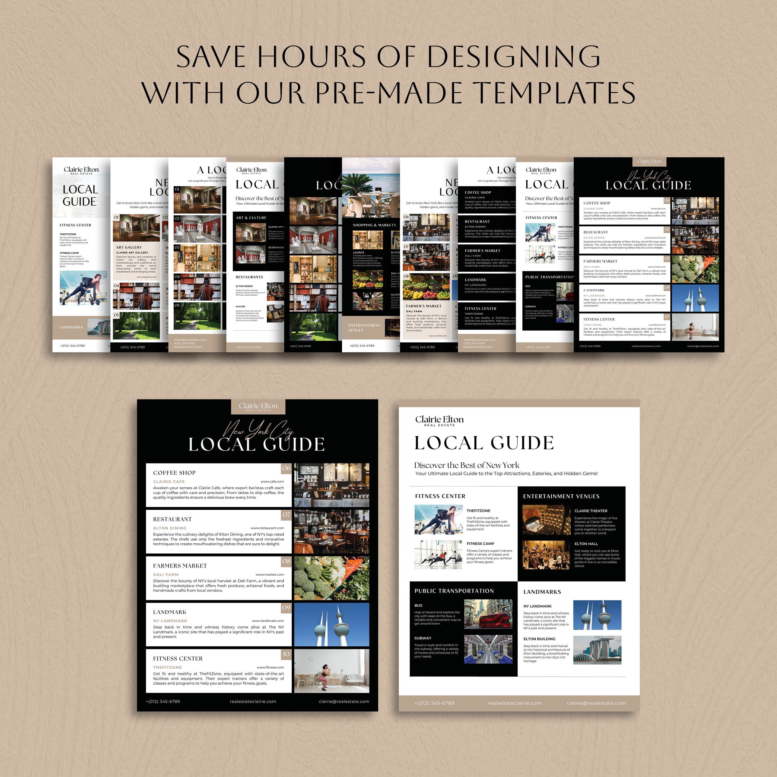 Luxury Real Estate Local Guide Template Bundle, Real Estate Agent ...