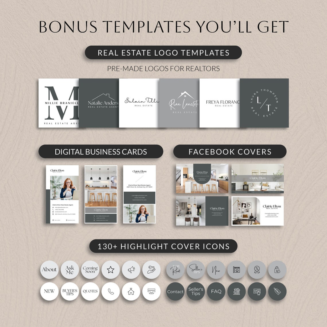 Real Estate Marketing Template Bundle, Real Estate Agent Social Media ...