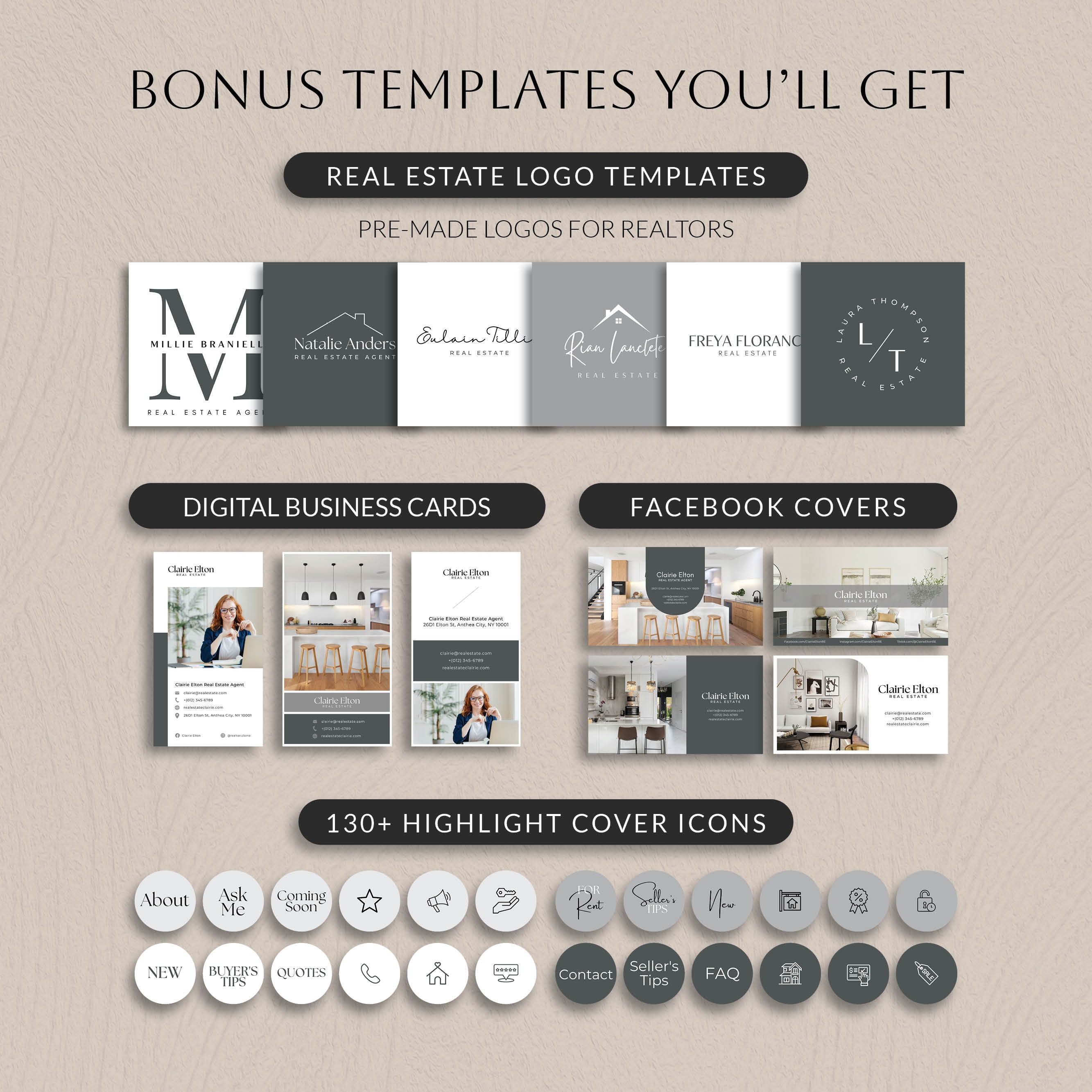 Real Estate Marketing Template Bundle, Real Estate Agent Social Media ...