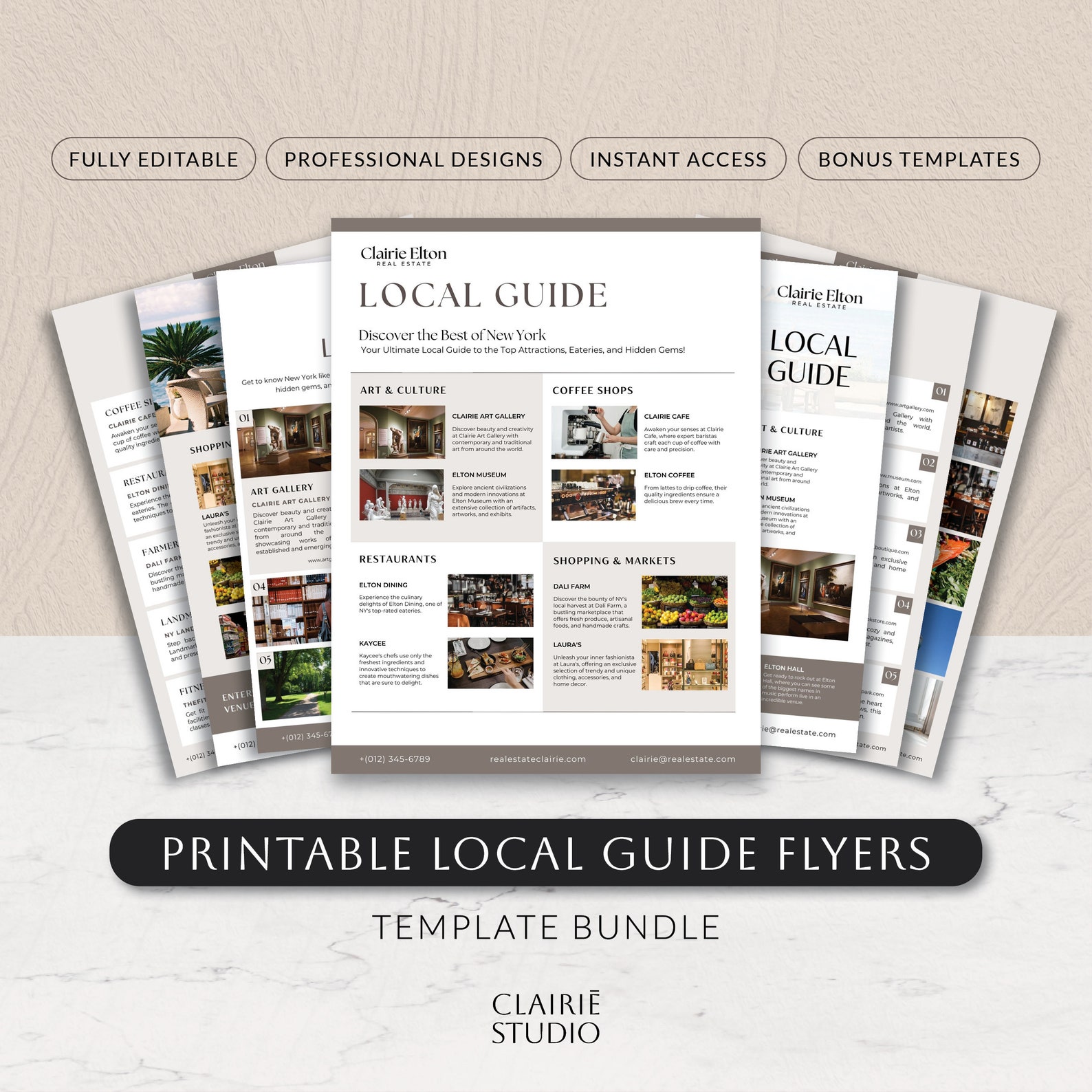 Printable Local Guide Template Bundle, Real Estate Marketing Kit ...