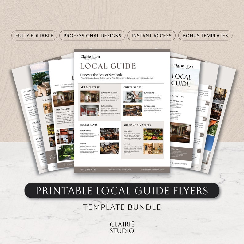Printable Local Guide Template Bundle, Real Estate Marketing Kit ...