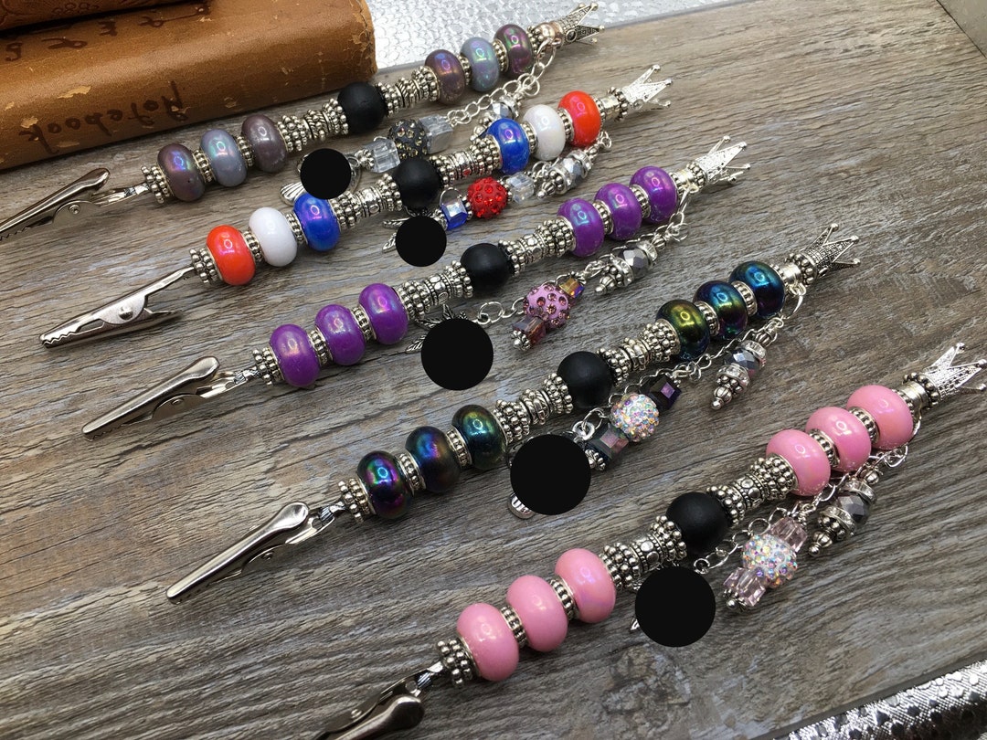 Handmade Beaded Clip – Bracelet Fastener, Zipper Puller "midnight ...