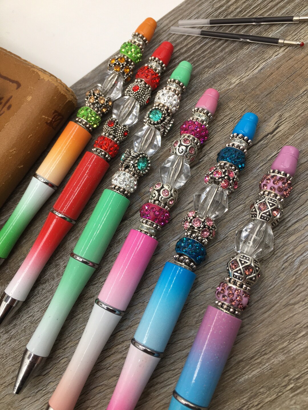Homemade Designer Beaded Ballpoint Pens, Stationary - Multicolor #001 ...