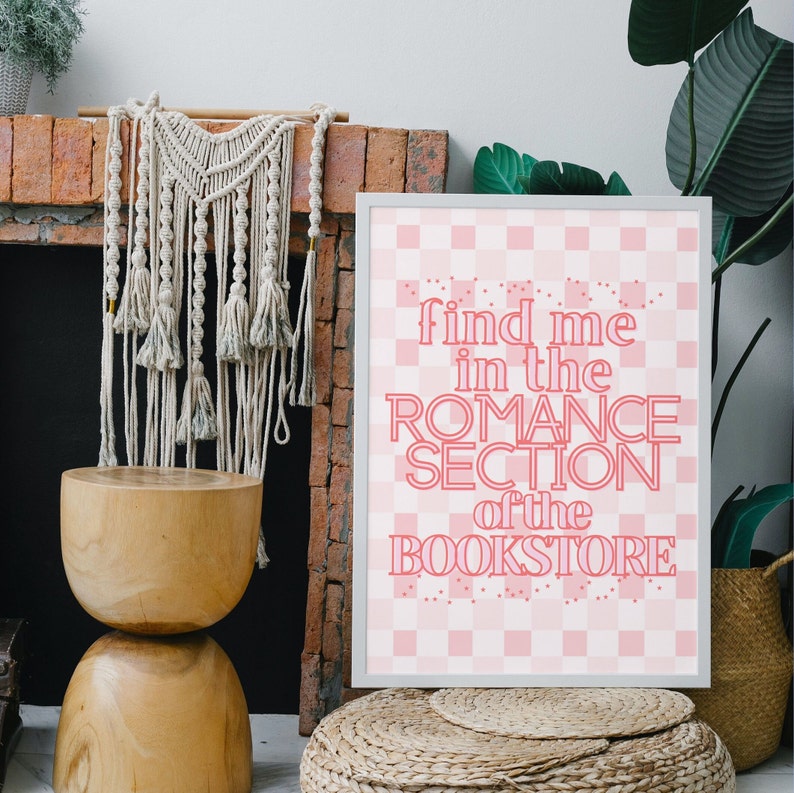 Bookstore Romance Section Poster Instant Download Bookish Poster ...