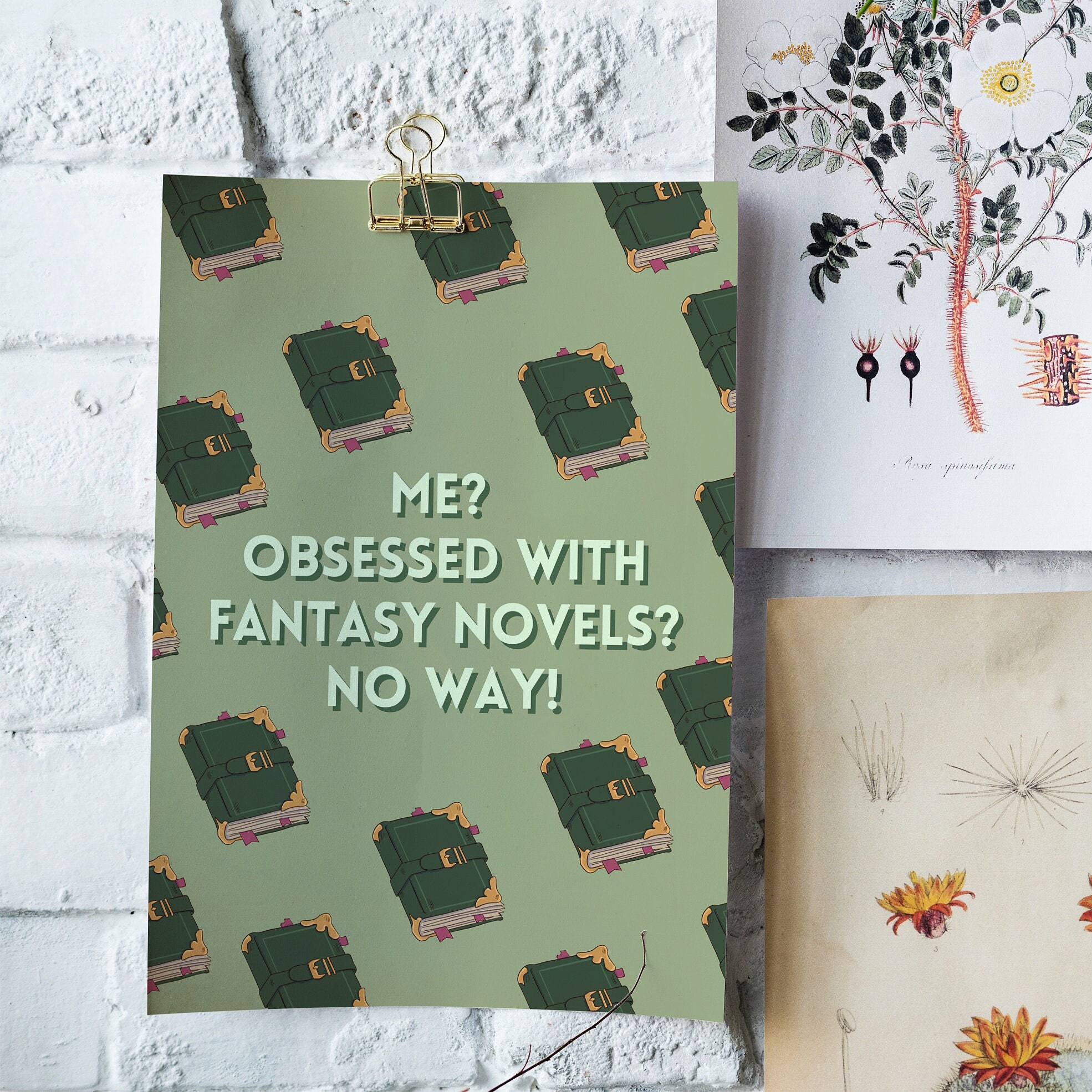 Fantasy Novel Obsessed Poster Instant Download Bookish Poster Digital