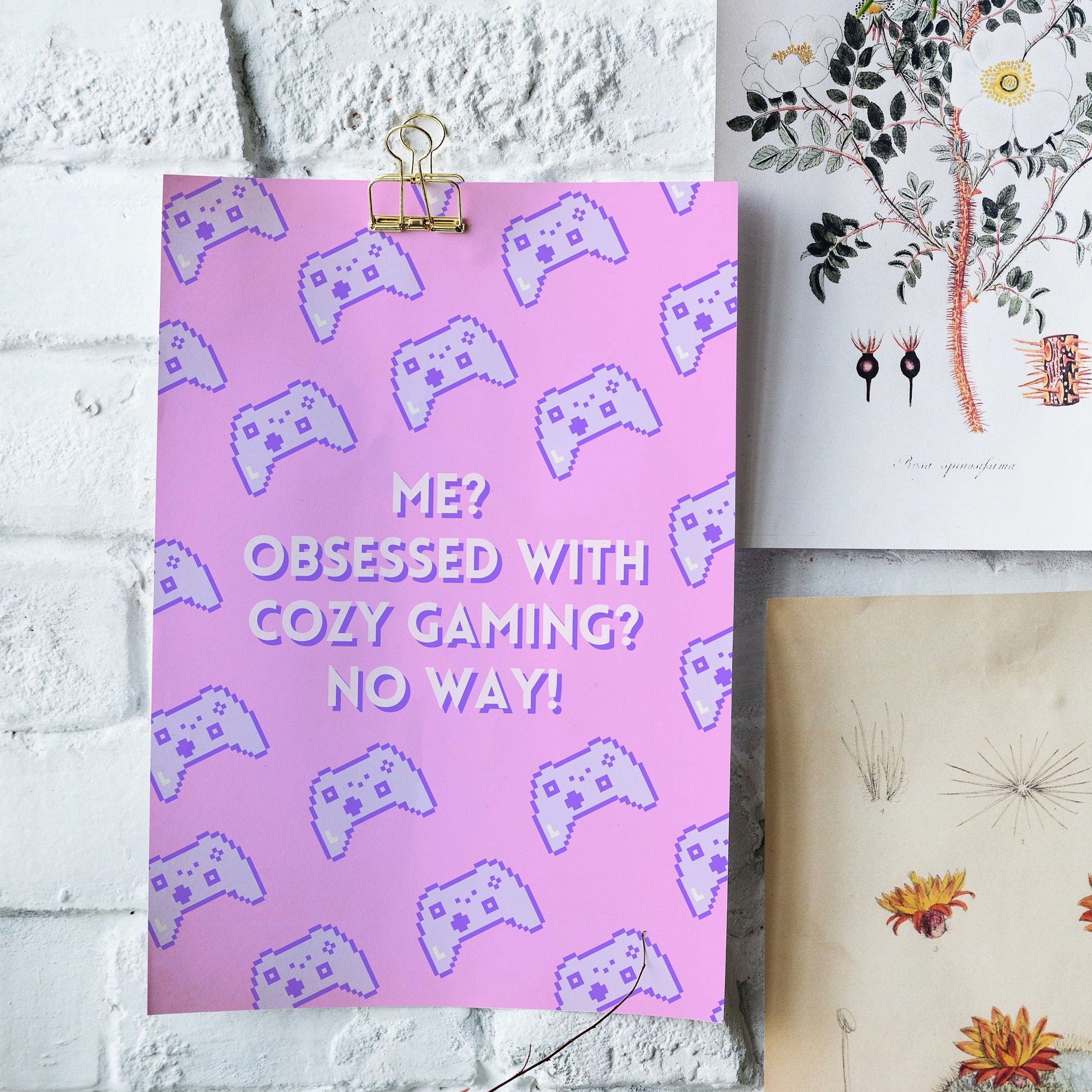 Cozy Gaming Obsessed Poster Instant Download | Gamer Poster Digital ...