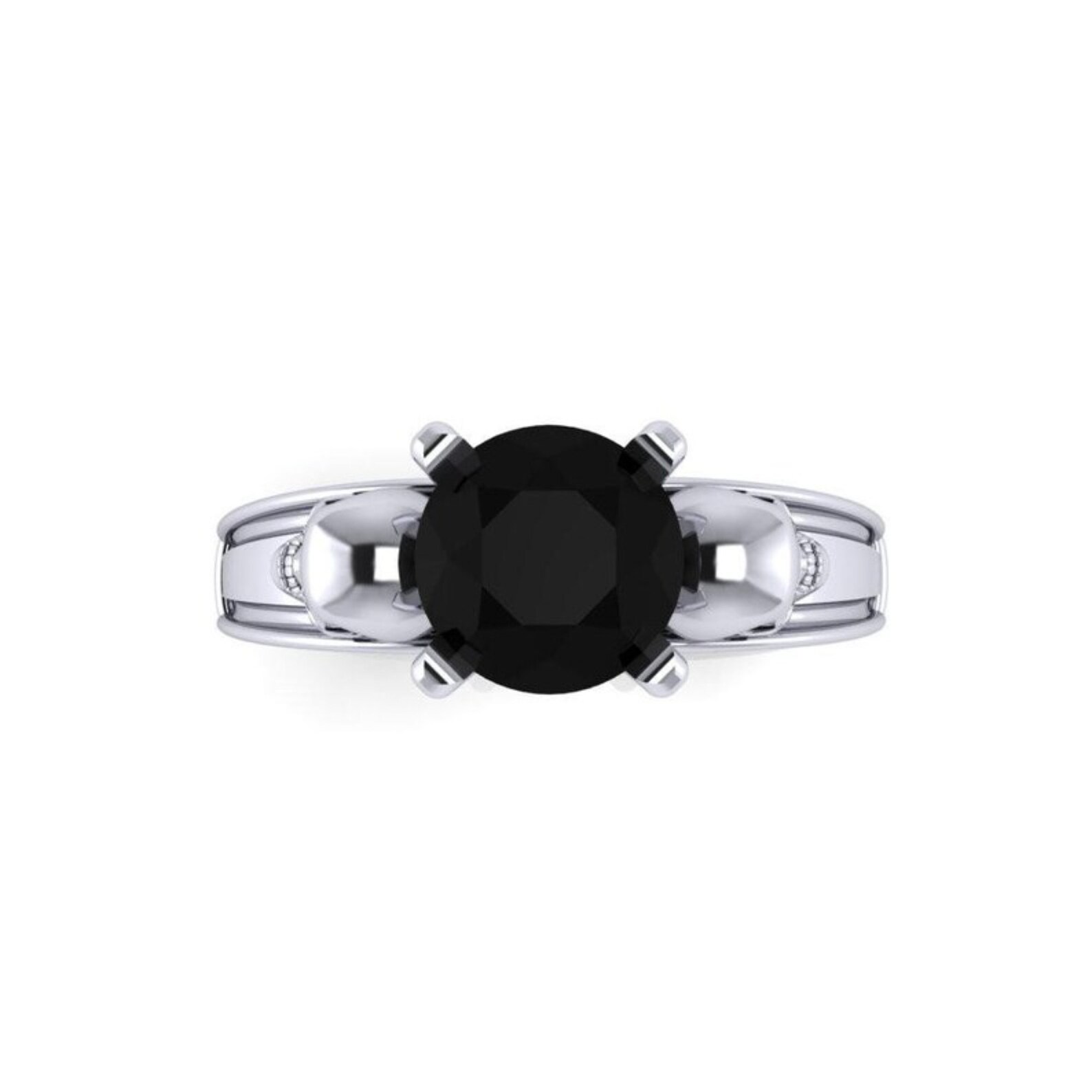 Two Skull Face Pre Engagement Ring, Art Deco Skull Design Ring, Prong ...