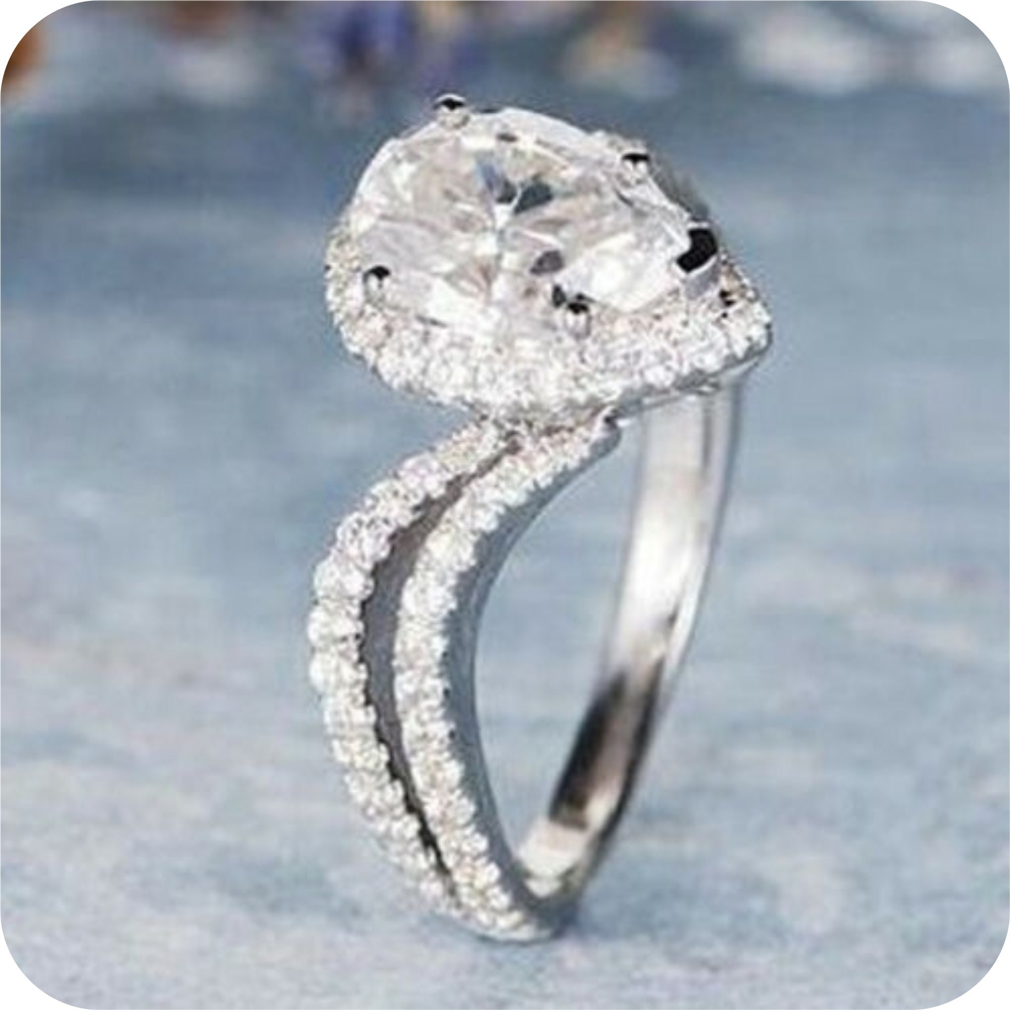 2.80ct White Pear Diamond Wedding Ring Halo Vintage - Etsy