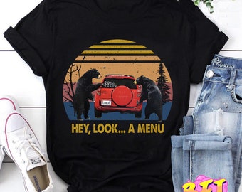 Hey Look A Menu Shirt Funny Camping Shirt Bear T-shirt - Etsy