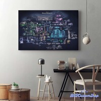 Hollow Knight Map Poster, Game Art Wall Decor, Hollownest World Map - Etsy