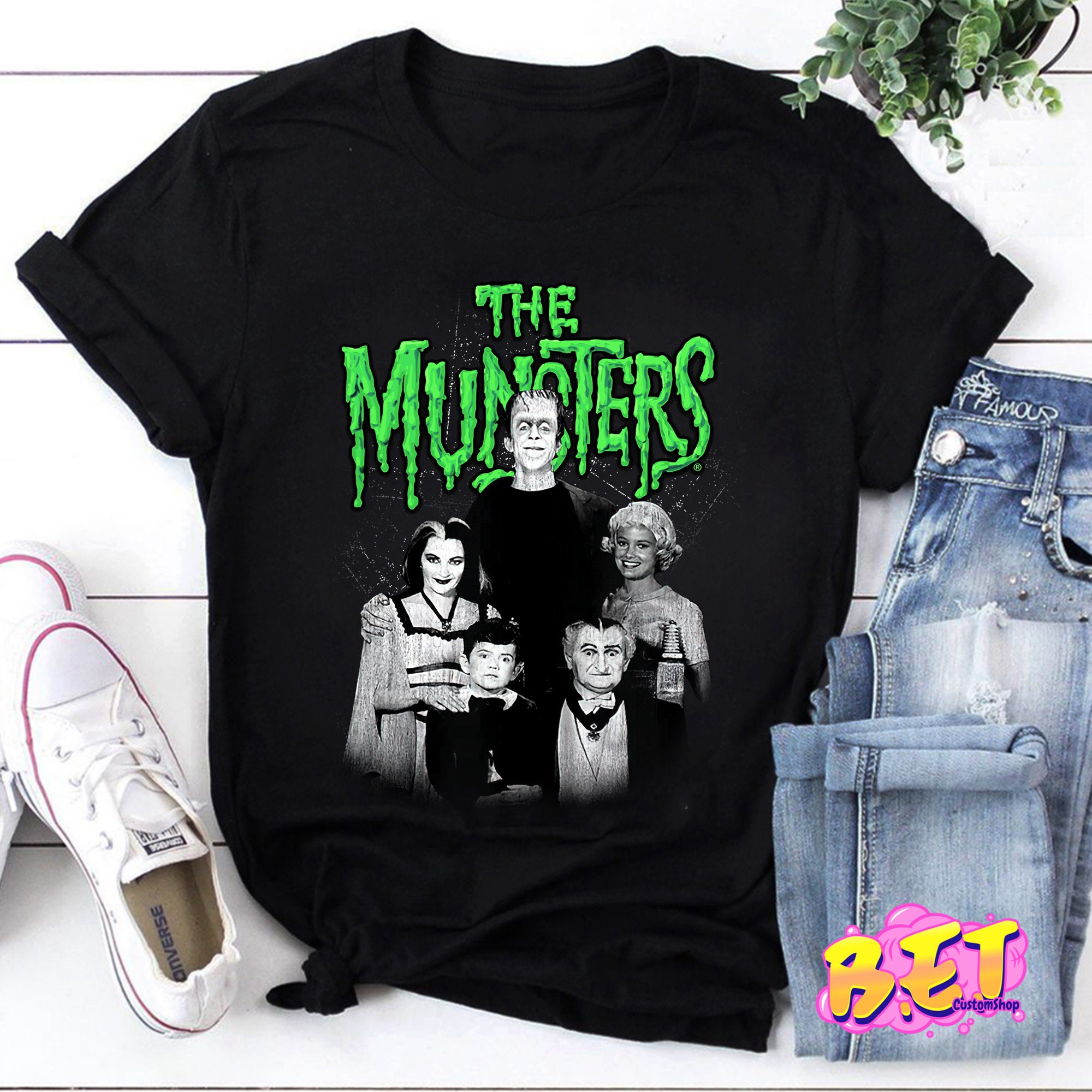 Horror the Munsters Graphic T-shirt Frankenstein Shirt - Etsy