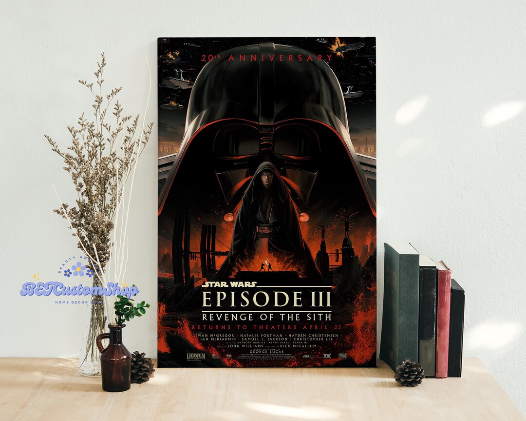 Revenge of the Sith Framed Canvas, Unframed Poster, Movie Canvas, Retro ...