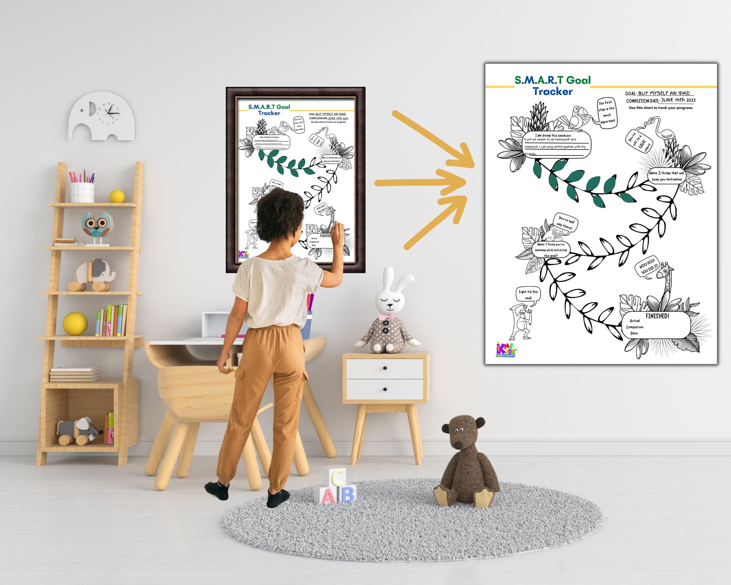 SMART Goals Planning Worksheet, Printable Template for Kids - Etsy