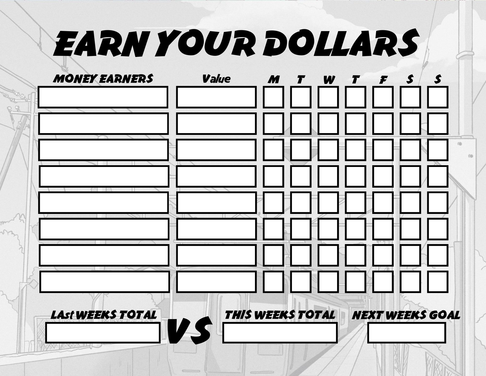 Chore Chart - Make Some Money - Etsy