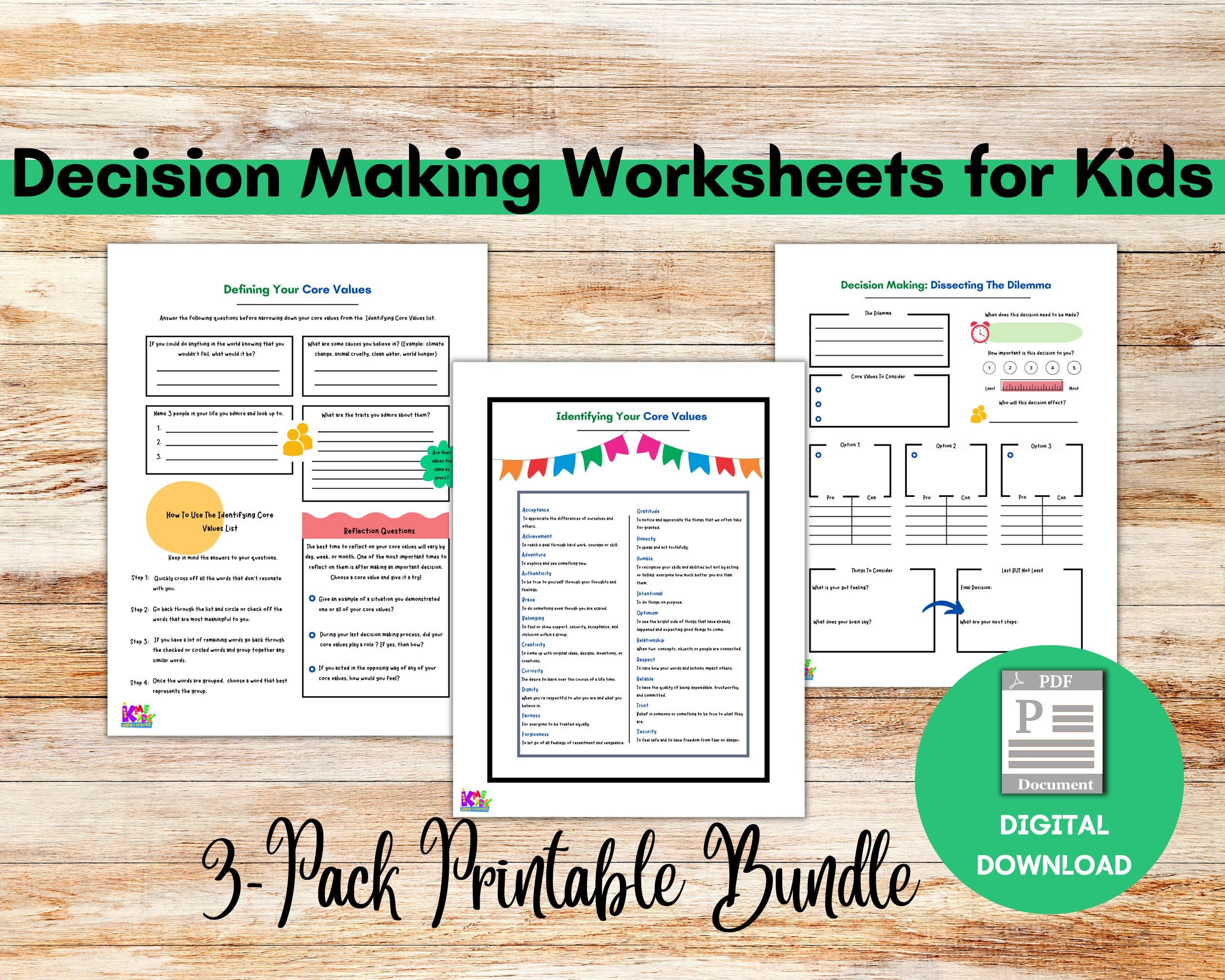 Decision Making Worksheets For Kindergarten