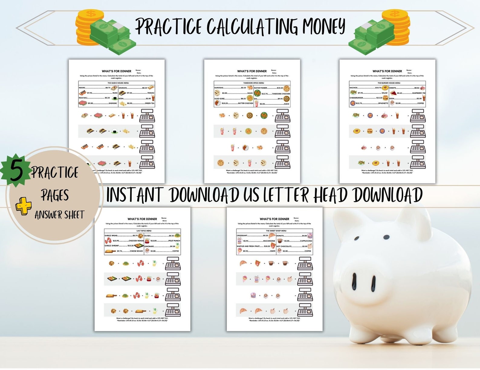 Kids Printable Money Activities for Financial Literacy - Etsy Canada