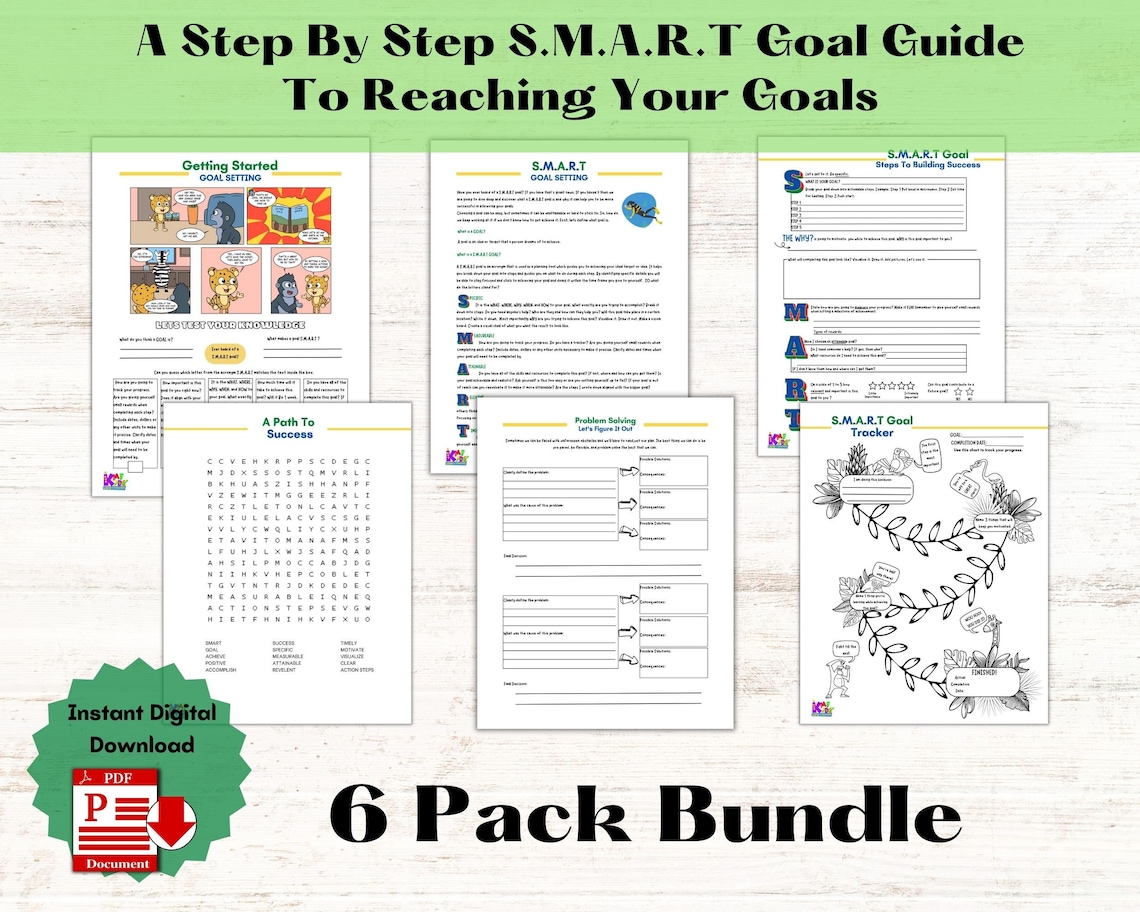 SMART Goals Planning Worksheet, Printable Template for Kids - Etsy