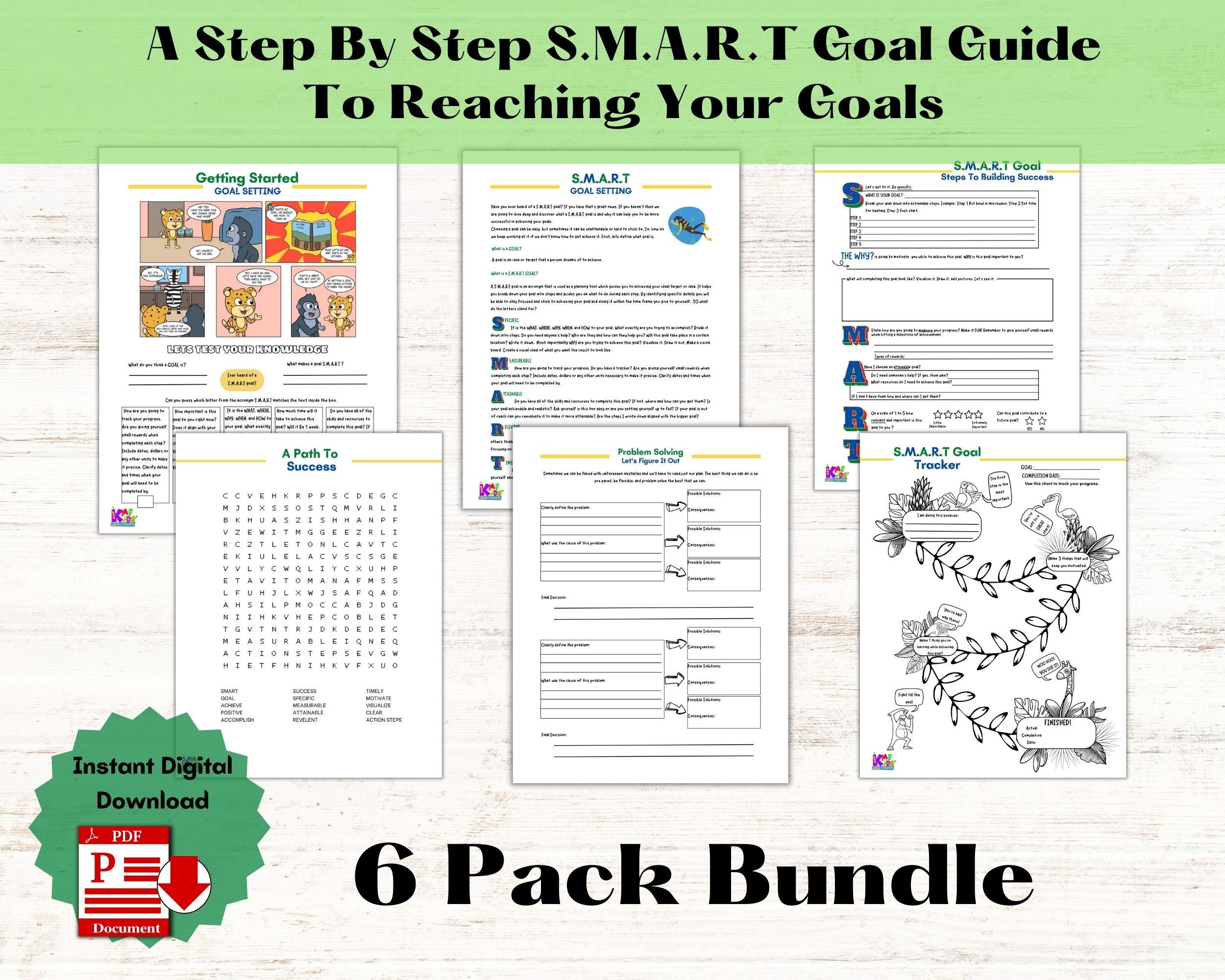 SMART Goals Planning Worksheet, Printable Template for Kids - Etsy