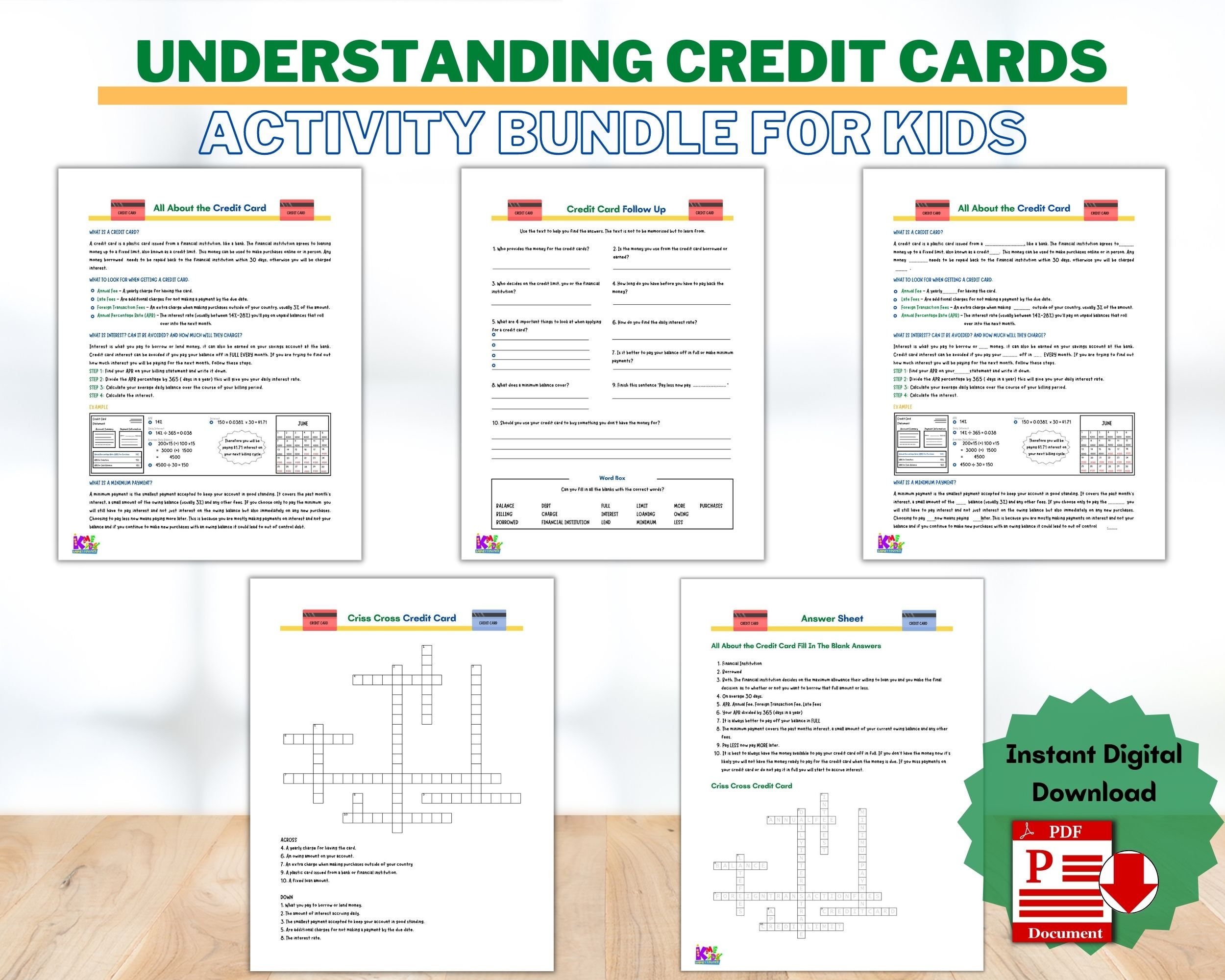 All About Credit Cards: Early Education for Kids and Teens - Etsy