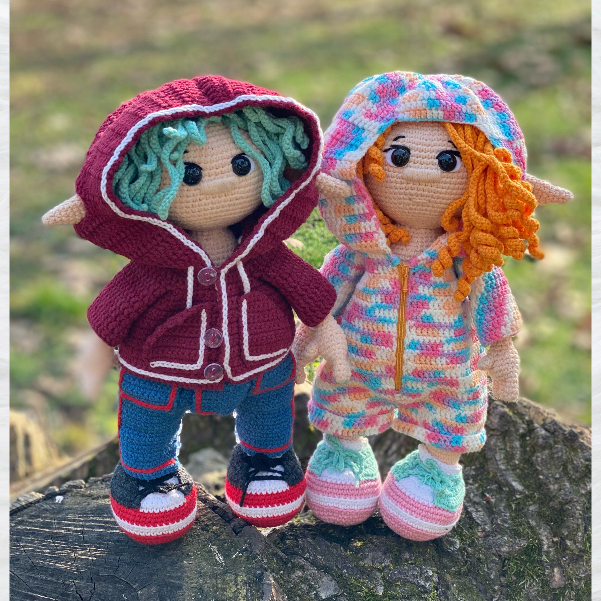 Amigurumi Elf Ellie and Eliot in Outfits Patterns. SET of 4 PATTERNS ...