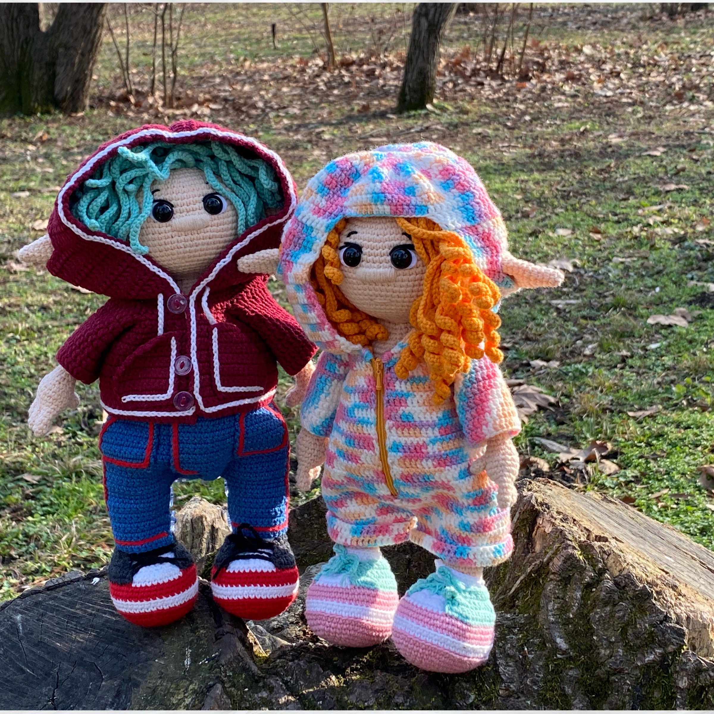 Amigurumi Elf Ellie and Eliot in Outfits Patterns. SET of 4 PATTERNS ...