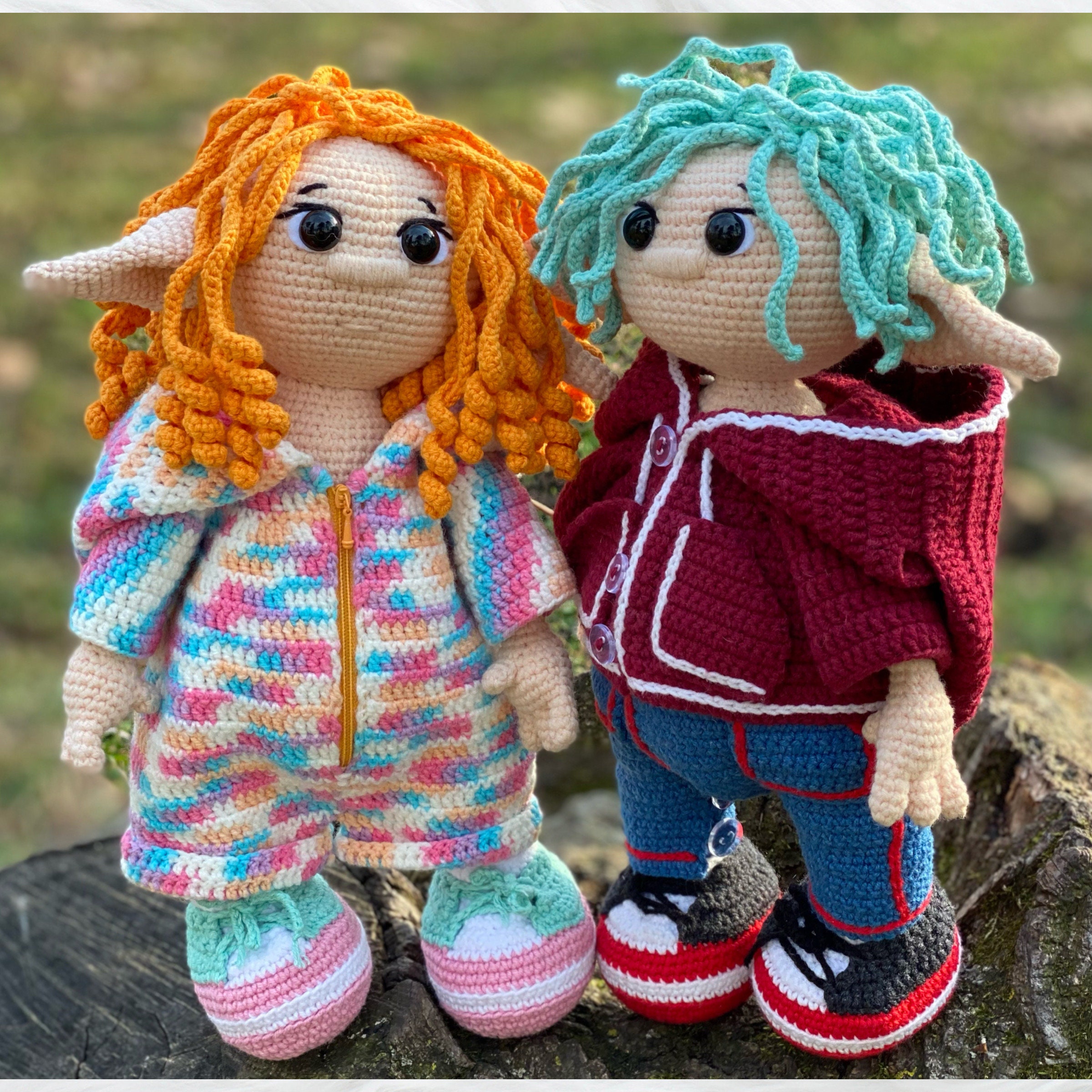 Amigurumi Elf Ellie and Eliot in Outfits Patterns. SET of 4 PATTERNS ...