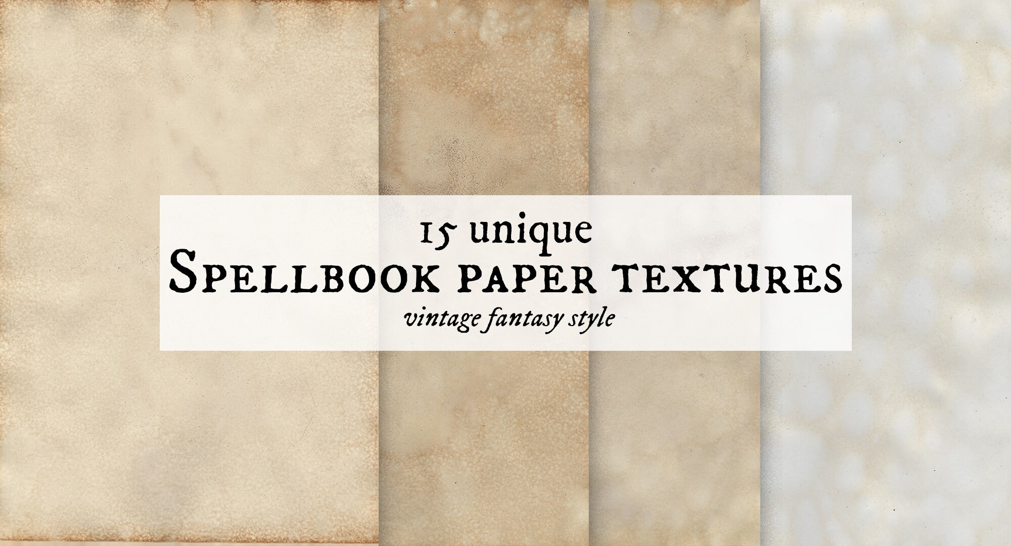 15 Vintage Spellbook Paper Textures, Natural Parchment, Digital ...
