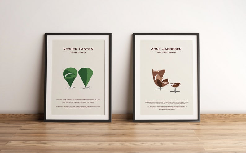 Cone Chair by Verner Panton, Chair Poster, Famous Chairs, Interior ...