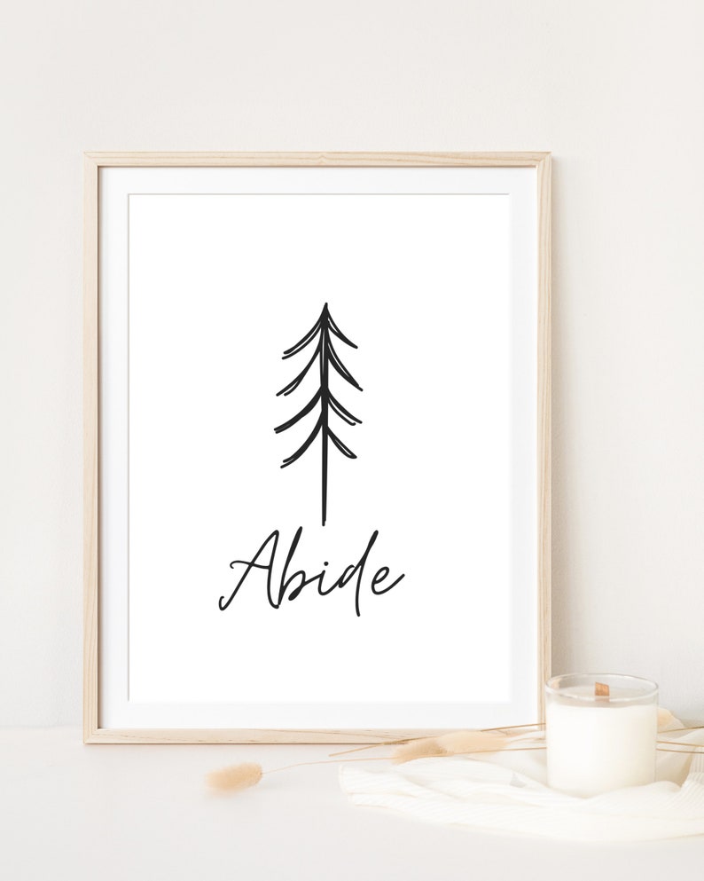 Abide Scripture Wall Art, Christian Wall Art, Christian Decor Instant ...
