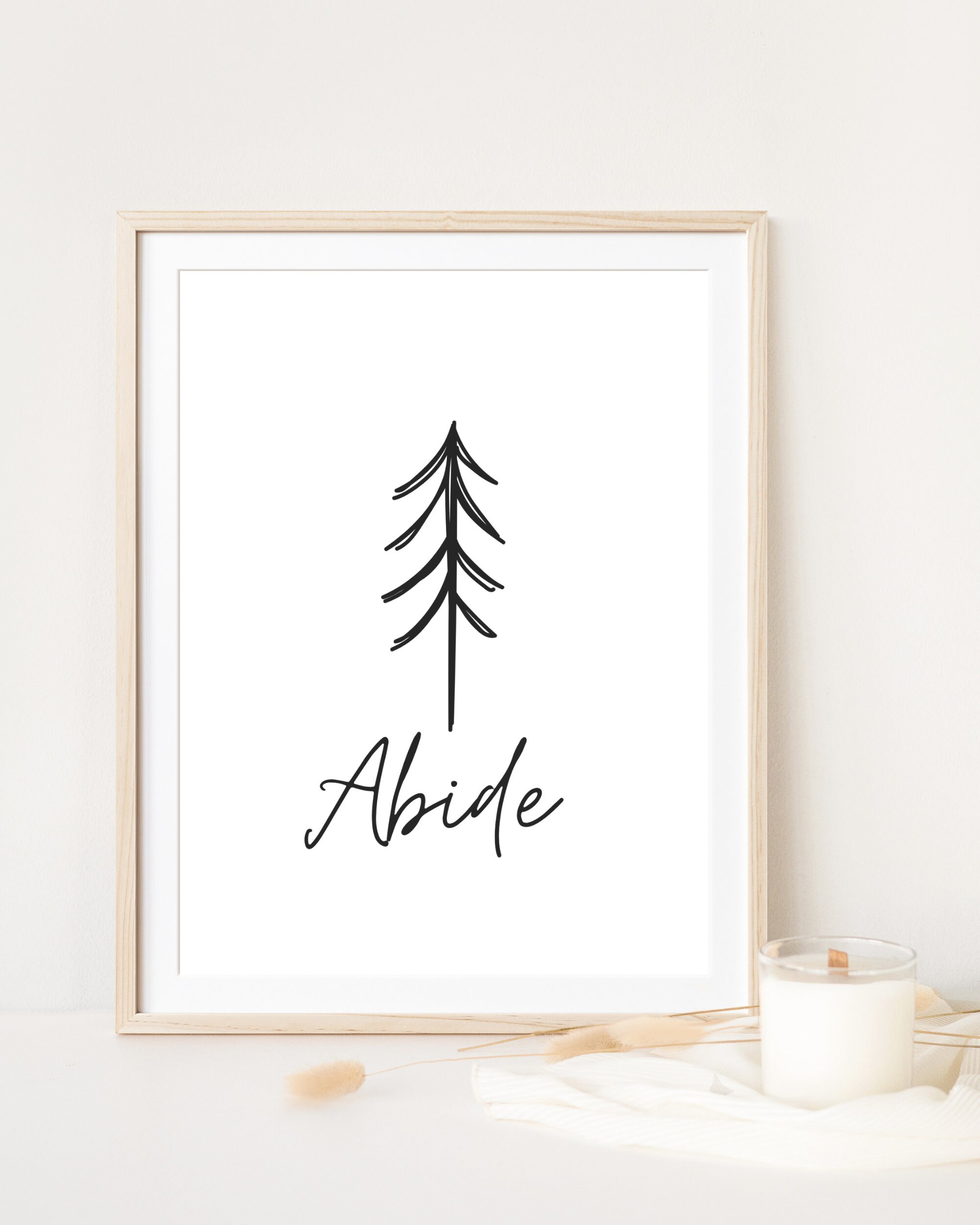 Abide Scripture Wall Art, Christian Wall Art, Christian Decor Instant ...