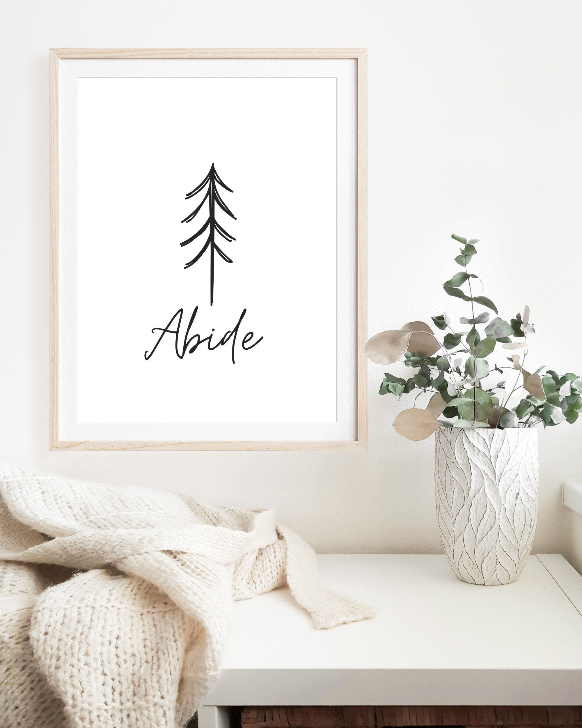 Abide Scripture Wall Art, Christian Wall Art, Christian Decor Instant ...