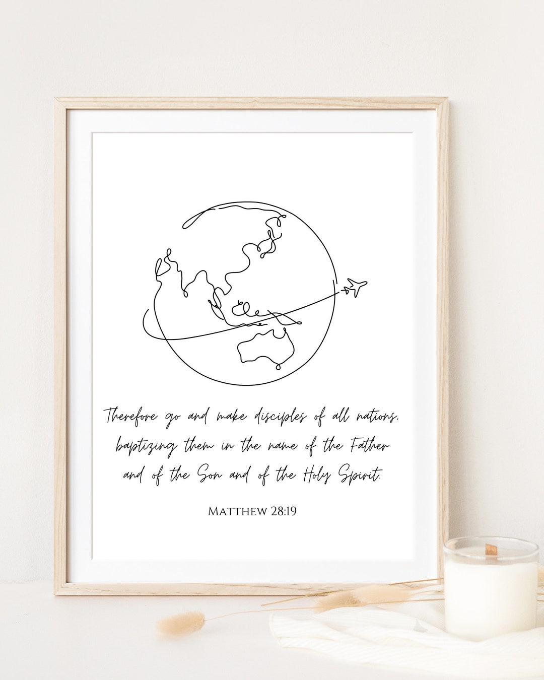 Matthew 28:19 Scripture Wall Art, Christian Wall Art, Christian Decor ...