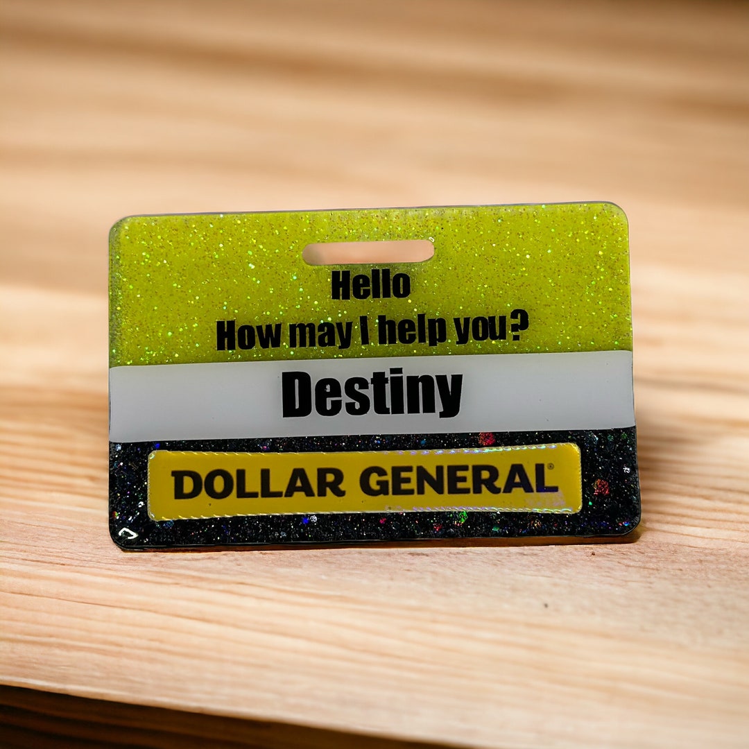 Dollar General Glitter Work Badges - Etsy