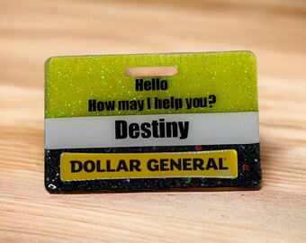 2 X 3 Dollar Tree Employee Name Badge - Etsy