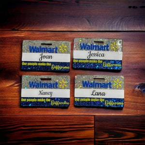 Walmart Glitter Name Badge - Etsy