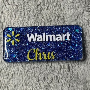 Glitter Walmart Badge Buddy, Handmade Work ID - Etsy