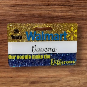 Walmart Glitter Name Badge - Etsy