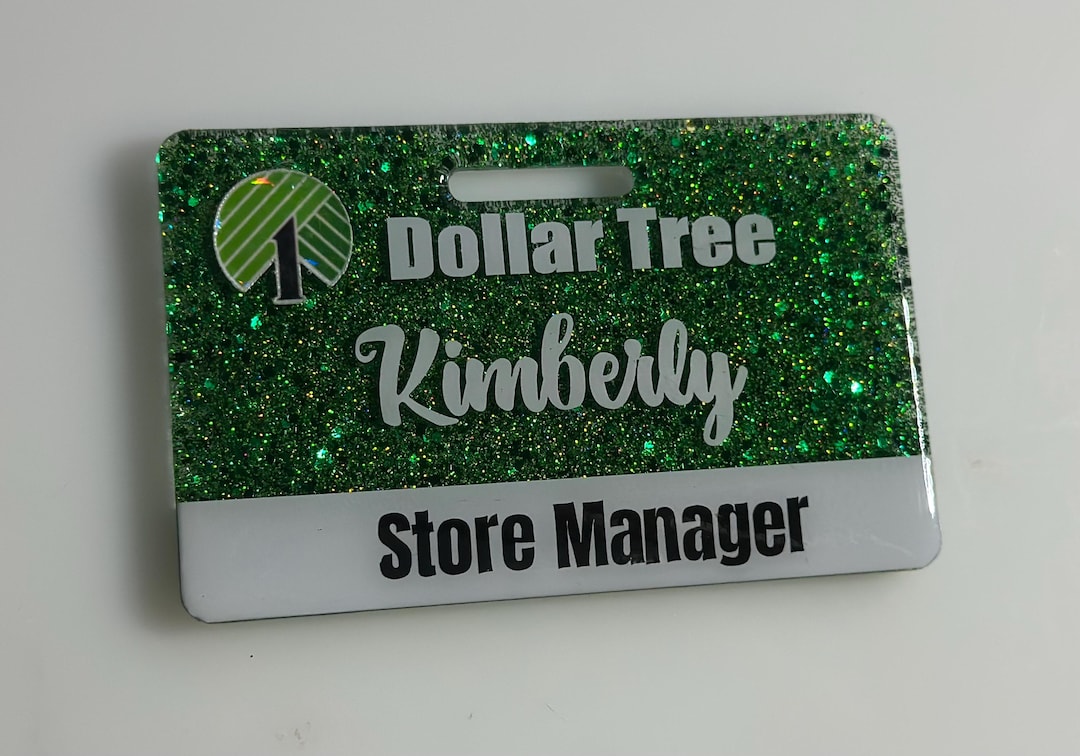 Glitter Dollar Tree Badge, Handmade Work ID - Etsy