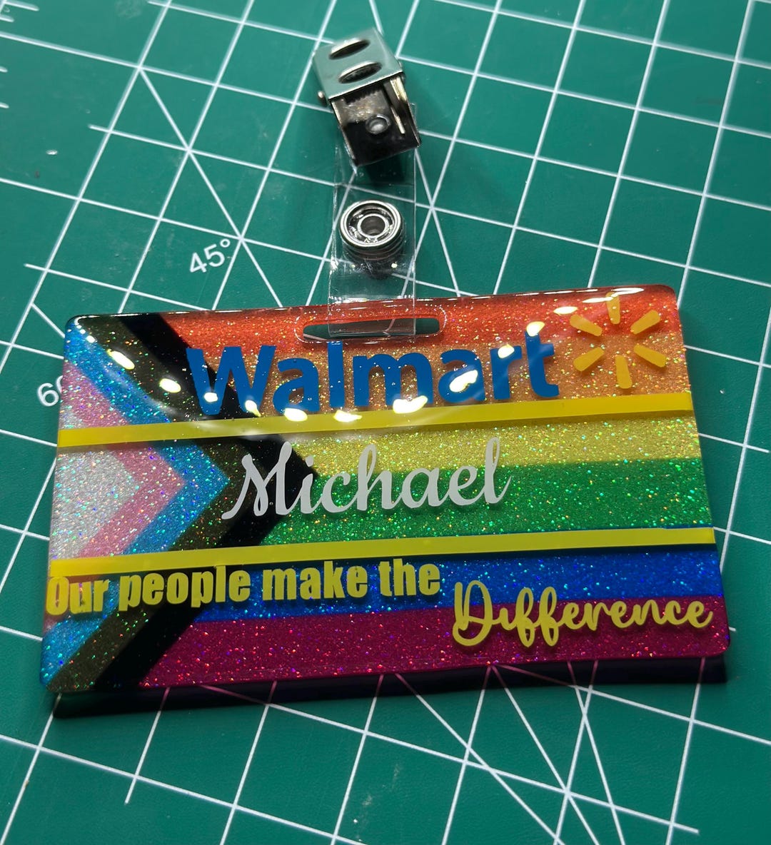 Pride Flag Glitter Name Badge - Etsy
