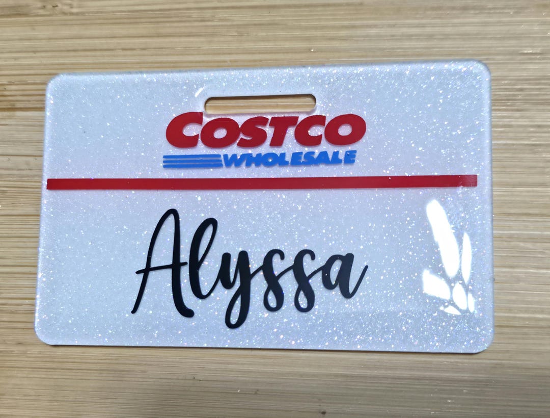 Glitter Costco Badge, Handmade Work ID - Etsy
